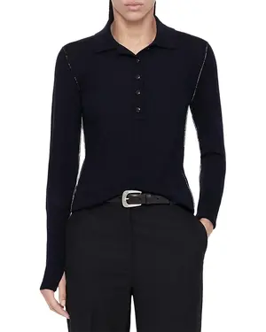 ALLSAINTS Martel Wool Polo Sweater - Black