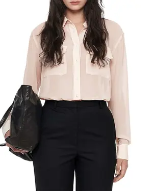 ALLSAINTS Maven Sheer Military Shirt - Sheer Oyster White