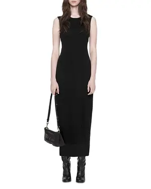 ALLSAINTS Ilia Twist Back Midi Dress - Black