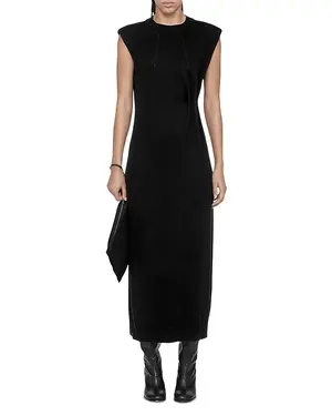 ALLSAINTS Kayla Merino Wool Midi Dress - Black