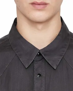 ALLSAINTS Hanway Western Point Collar Pocket Shirt - Anthracite Black