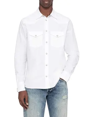 ALLSAINTS Kenil Cotton Pocket Western Shirt - White