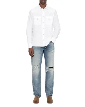 ALLSAINTS Kenil Cotton Pocket Western Shirt - White