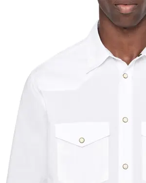 ALLSAINTS Kenil Cotton Pocket Western Shirt - White