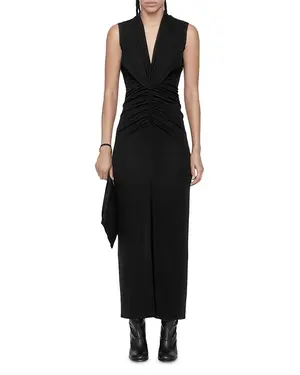 ALLSAINTS Dariya Draped Neck Maxi Dress - Black
