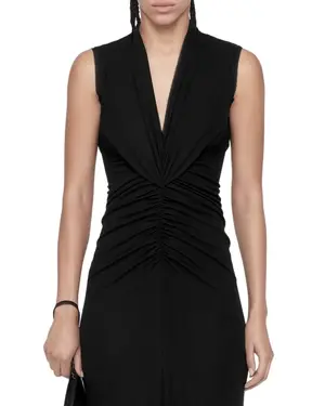 ALLSAINTS Dariya Draped Neck Maxi Dress - Black