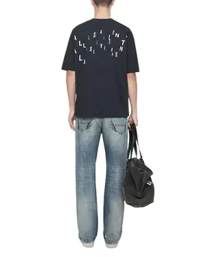 ALLSAINTS Shadow Logo Cotton Crewneck T-shirt - Washed Black