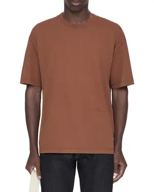 ALLSAINTS Maddox Cotton Plain Jersey Crewneck T-shirt - Rust Orange