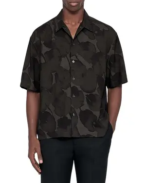 ALLSAINTS Tulip Short Sleeve Shirt - Black/grey