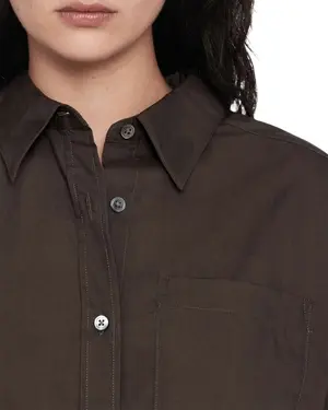 ALLSAINTS Kaia Cotton Oversized Shirt - Hazelnut Brown