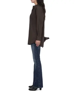 ALLSAINTS Kaia Cotton Oversized Shirt - Hazelnut Brown