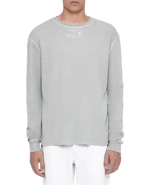 ALLSAINTS Raphy Cotton Waffle Logo Stamp Shirt - Pebble Grey