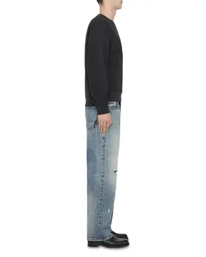 ALLSAINTS Harlow Cotton Ram Skull Crewneck Sweatshirt - Washed Black