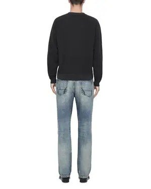 ALLSAINTS Harlow Cotton Ram Skull Crewneck Sweatshirt - Washed Black
