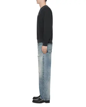 ALLSAINTS Harlow Cotton Ram Skull Crewneck Sweatshirt - Washed Black