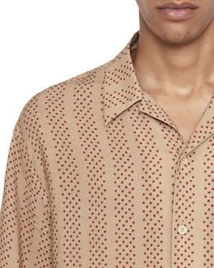 ALLSAINTS Quasar Short Sleeve Shirt - Camel/red