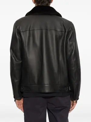 Brioni Leather Jacket With Fur Collar