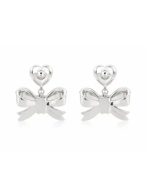 SELF-PORTRAIT Crystal Bow Drop Earrings