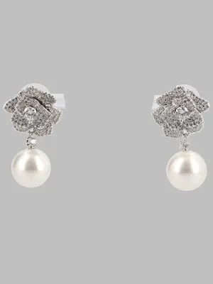 SELF-PORTRAIT Pearl And Crystal Earrings