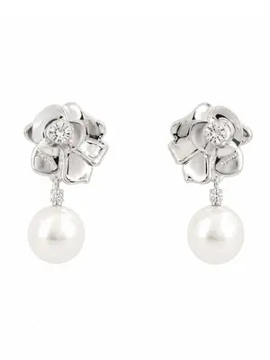 SELF-PORTRAIT Pearl And Crystal Earrings