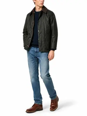 Barbour Giacca "bedale" In Cotone Cerato - Black