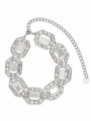 SELF-PORTRAIT Collana Girocollo Con Maxi Cristalli - Silver