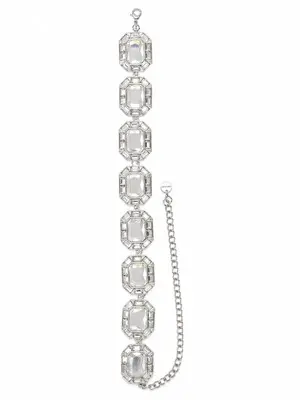 SELF-PORTRAIT Maxi Crystal Choker Necklace - Silver