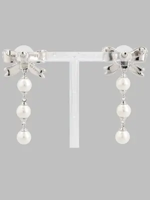 SELF-PORTRAIT Bow Pearl Drop Earrings