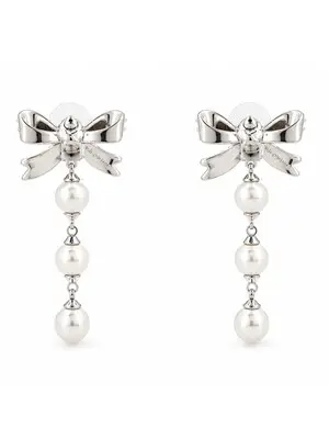 SELF-PORTRAIT Bow Pearl Drop Earrings