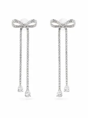 SELF-PORTRAIT Crystal Bow Drop Earrings