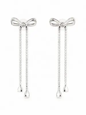 SELF-PORTRAIT Crystal Bow Drop Earrings