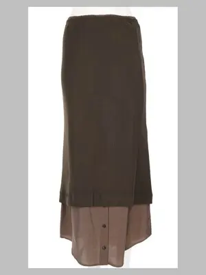 ALYSI Alesi Midi Skirt With Layered Effect - Brown