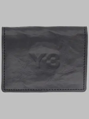 Y3 Portacarte In Pelle Con Logo