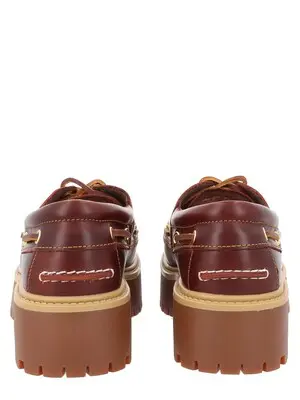 Timberland Moc Toe Lace Up Lug Sole Shoes - Bordeaux