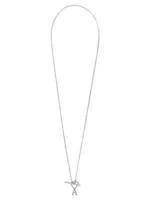 AMI Paris Collana A Catena Con Logo De Caur - Silver