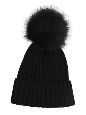Moncler Ribbed Wool Beanie With Pom Pom