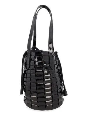 Dragon Diffusion Glossed Braided Leather Bucket Bag