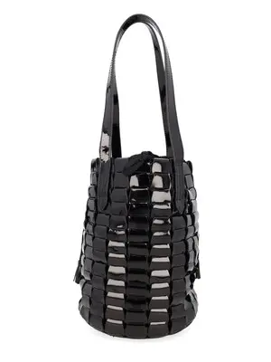 Dragon Diffusion Glossed Braided Leather Bucket Bag