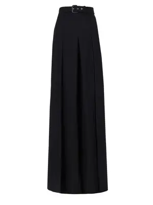 Alberta Ferretti Pantalone Ampio Con Cintura - Black