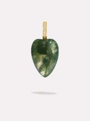 BY PARIAH Heartstone Diamond Pendant Moss Agate - Green