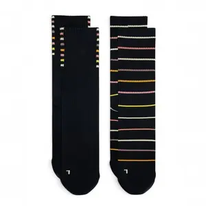 SEMIBOLD Everyday Pima Cotton Crew Socks Classic Stripe Two Pack - Black