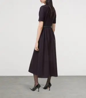 Burberry Wool Check Midi Dress