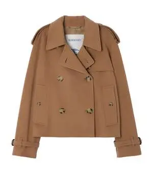 Burberry Cashmere Mayfair Cropped Trench Jacket
