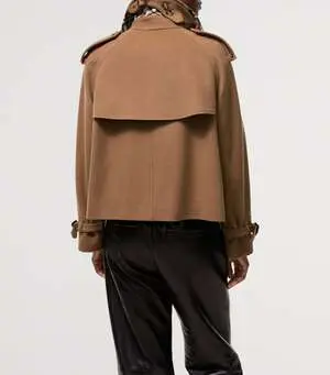 Burberry Cashmere Mayfair Cropped Trench Jacket