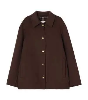Burberry Wool Shirt Jacket With Check Lining