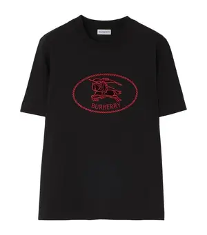 Burberry Cotton Embroidered Equestrian Knight Design T-shirt