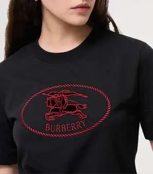 Burberry Cotton Embroidered Equestrian Knight Design T-shirt