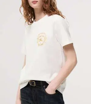Burberry Cotton Ekd Crest T-shirt - Beige