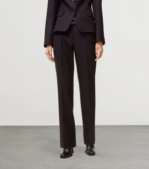 Burberry Wool Check Tailored Trousers