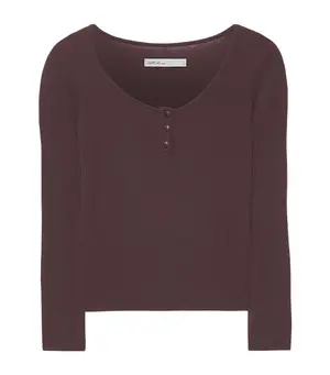 ALLSAINTS Jules Henley Long-sleeve T-shirt - Red